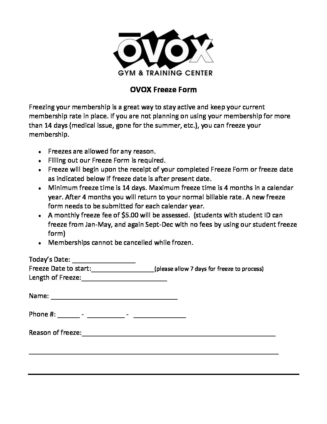 OVOX Freeze Form | OVOX Morganville